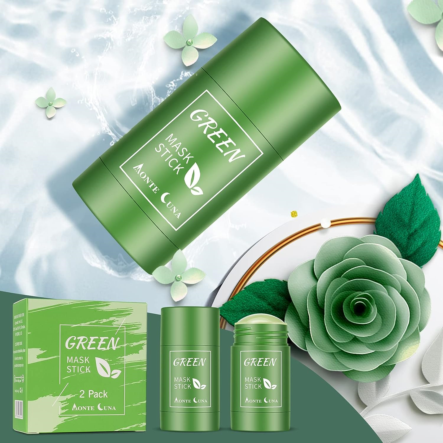 2 Pack Green Tea Mask Stick Facial Cleansing Deep Clean Pore - Clearo