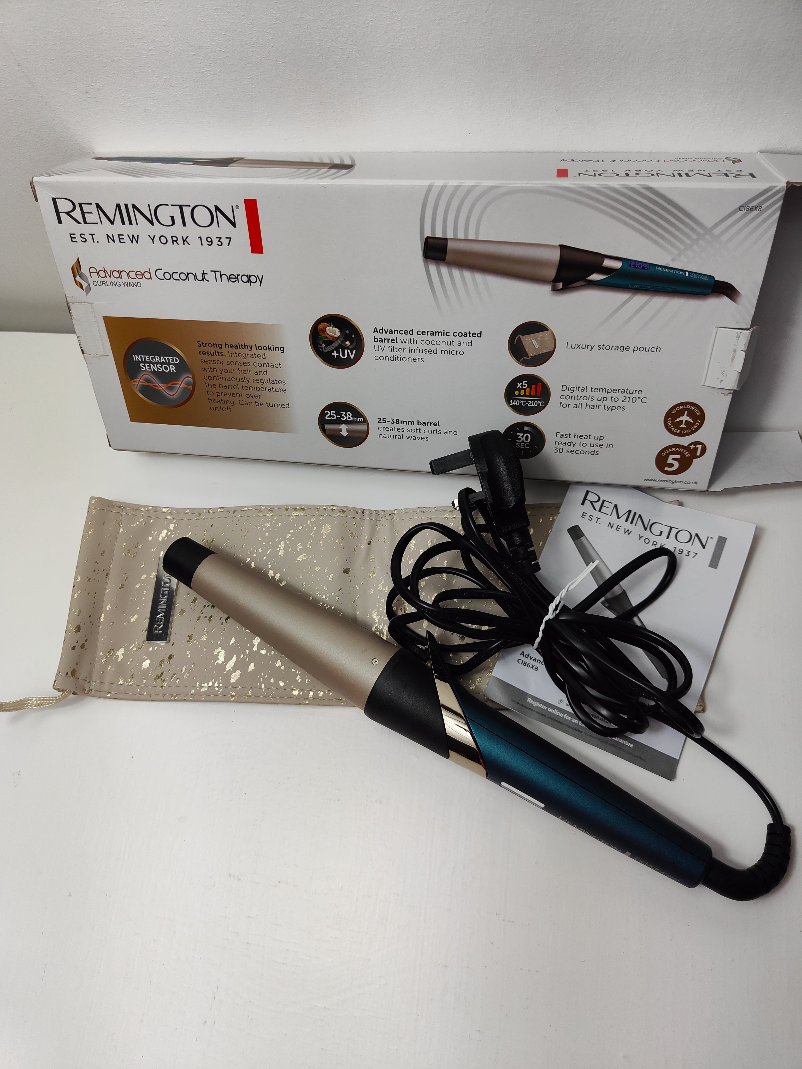 Remington Advanced Coconut Therapy Curling Wand Hair Curler - Clearo